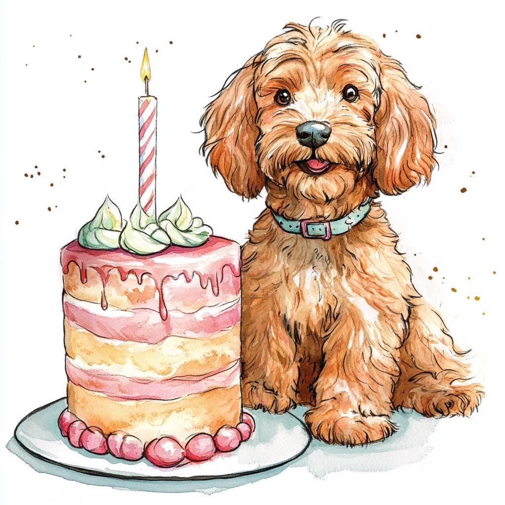 200 Watercolor Golden Doodle Clipart - Watercolor Puppy Illustration ...
