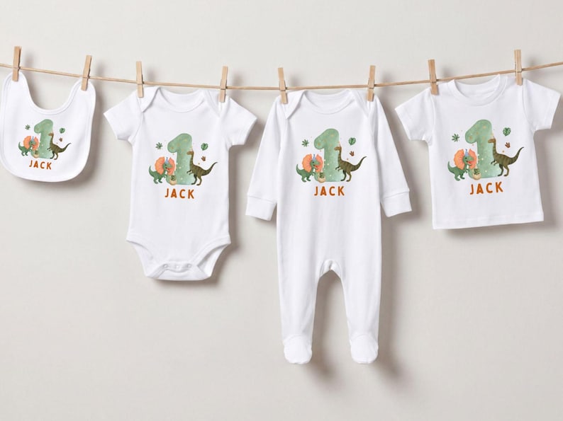 First Birthday Outfit Boy | Dinosaur Cake Smash Shirt | Cute Dino Party ...