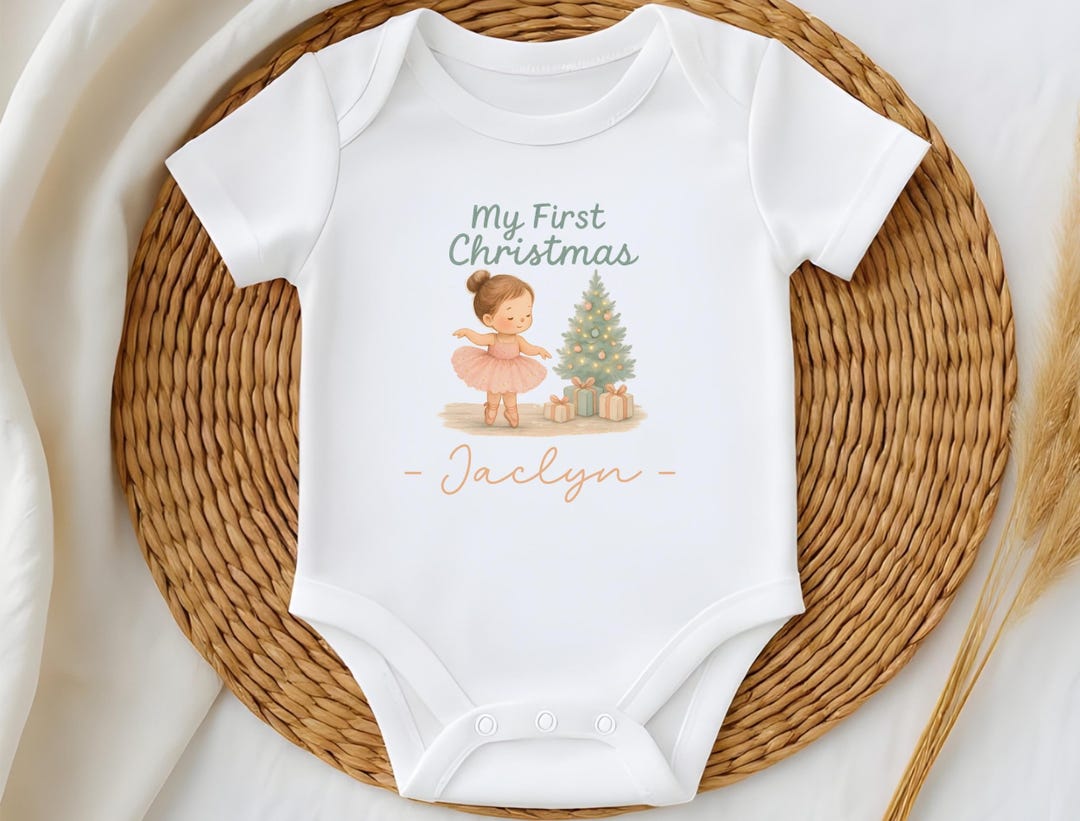 Ballerina Christmas Baby Grow, First Christmas Baby Outfit, Festive ...