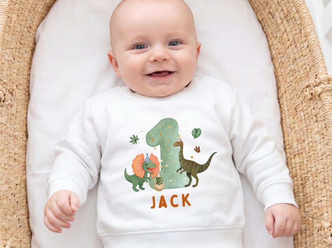 First Birthday Outfit Boy | Dinosaur Cake Smash Shirt | Cute Dino Party ...