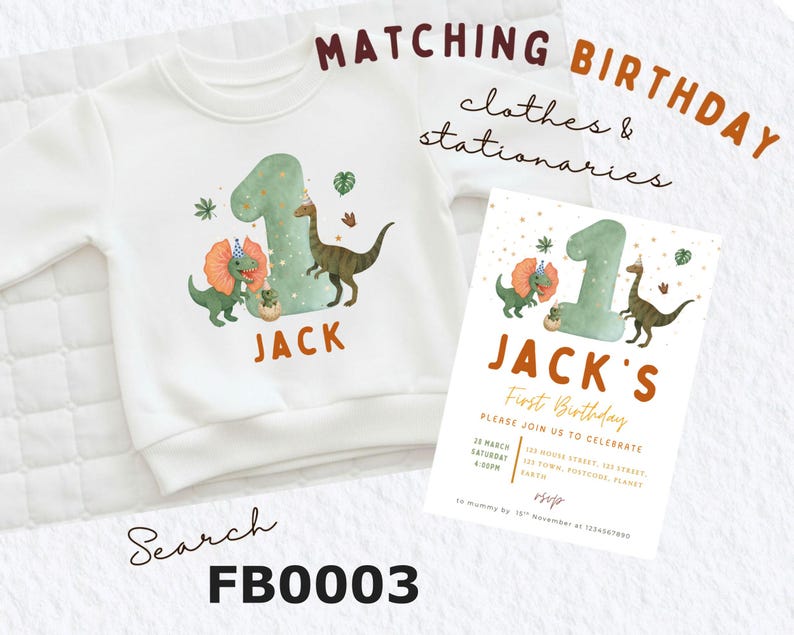 First Birthday Outfit Boy | Dinosaur Cake Smash Shirt | Cute Dino Party ...
