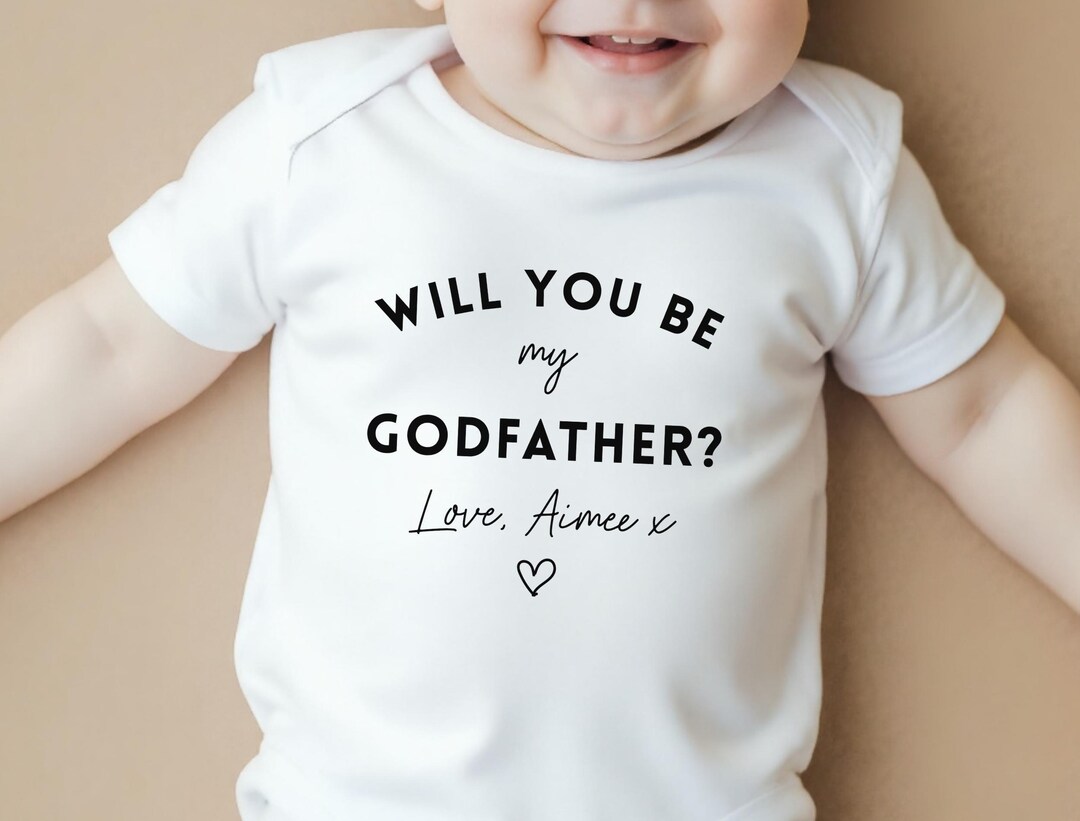 Godparents Proposal Baby Clothes: Will You Be My Godmother, Godfather ...