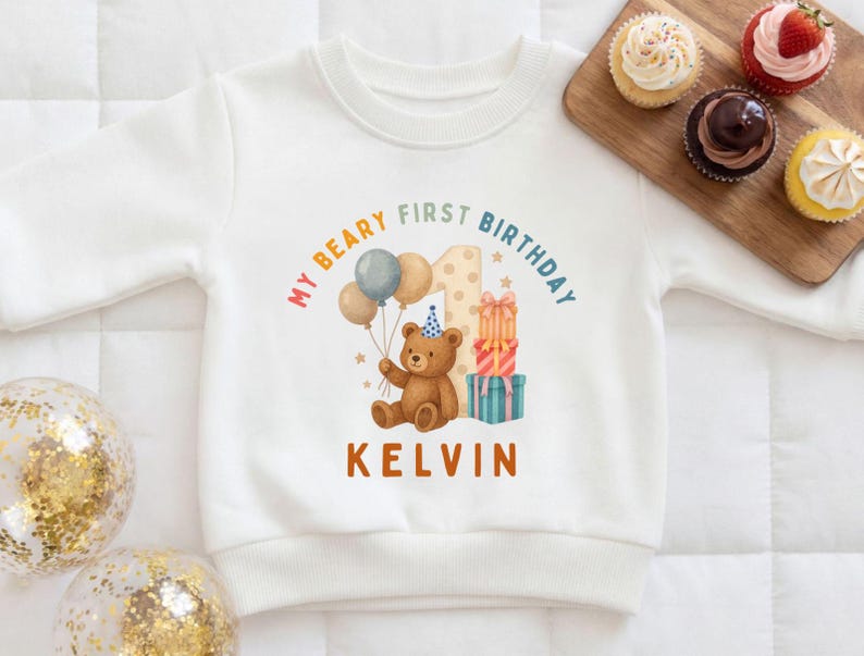 My First Birthday Teddy Outfit | Cute Bear Party Shirt | One Year Old ...