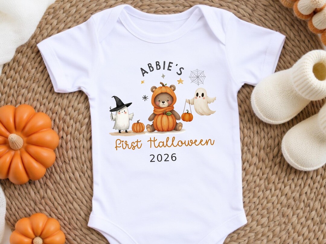 Personalised Baby First Halloween Gift, Cute Halloween Baby Romper, Newborn Halloween Outfit ...