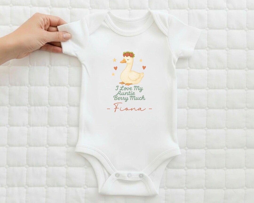 Aunt Gift From Niece Nephew: I Love My Auntie Berry Much Baby Outfit ...