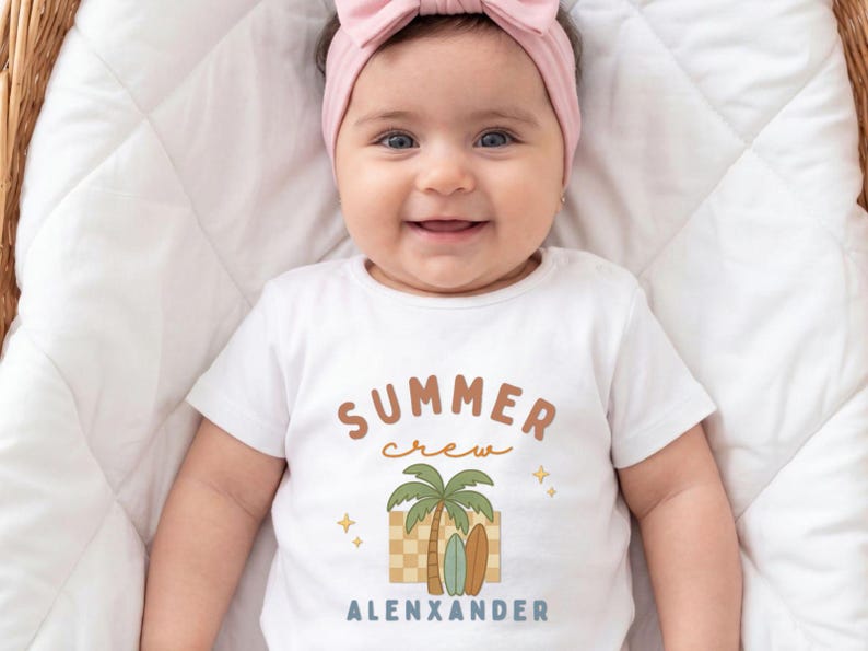 Summer Crew Baby Shirt: Retro Beach Themed Holiday Outfit, Baby Beach ...