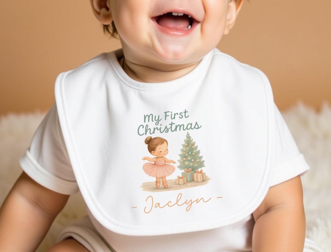 Ballerina Christmas Baby Grow, First Christmas Baby Outfit, Festive ...