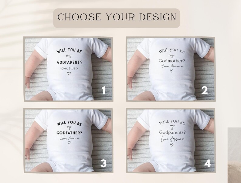 Godparents Proposal Baby Clothes: Will You Be My Godmother, Godfather ...