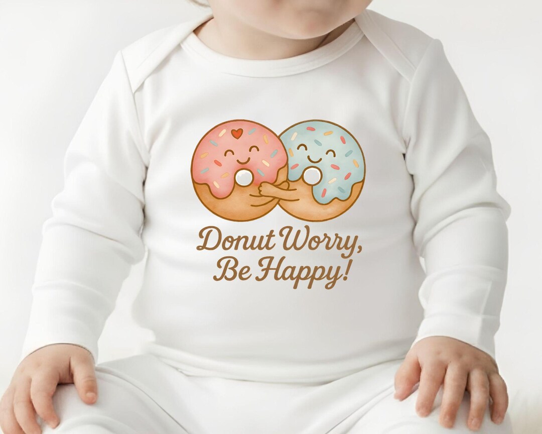 Smiling Donuts Hugging Baby Grow, Cute Donut Graphic Infant Clothes ...
