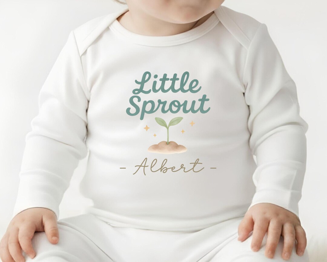 Personalised Little Sprout Baby Grow: Custom Coming Home Outfit New ...