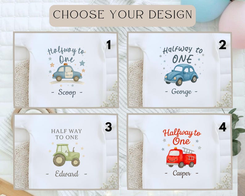 Half Birthday Baby Gift: Personalised Tractor Six Month Cake Smash ...