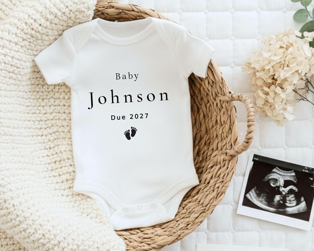 Personalised Pregnancy Announcement Vest: Custom Baby Grow for New ...