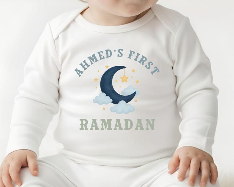My First Ramadan Baby Grow: Personalised Muslim Outfit Gift - Etsy