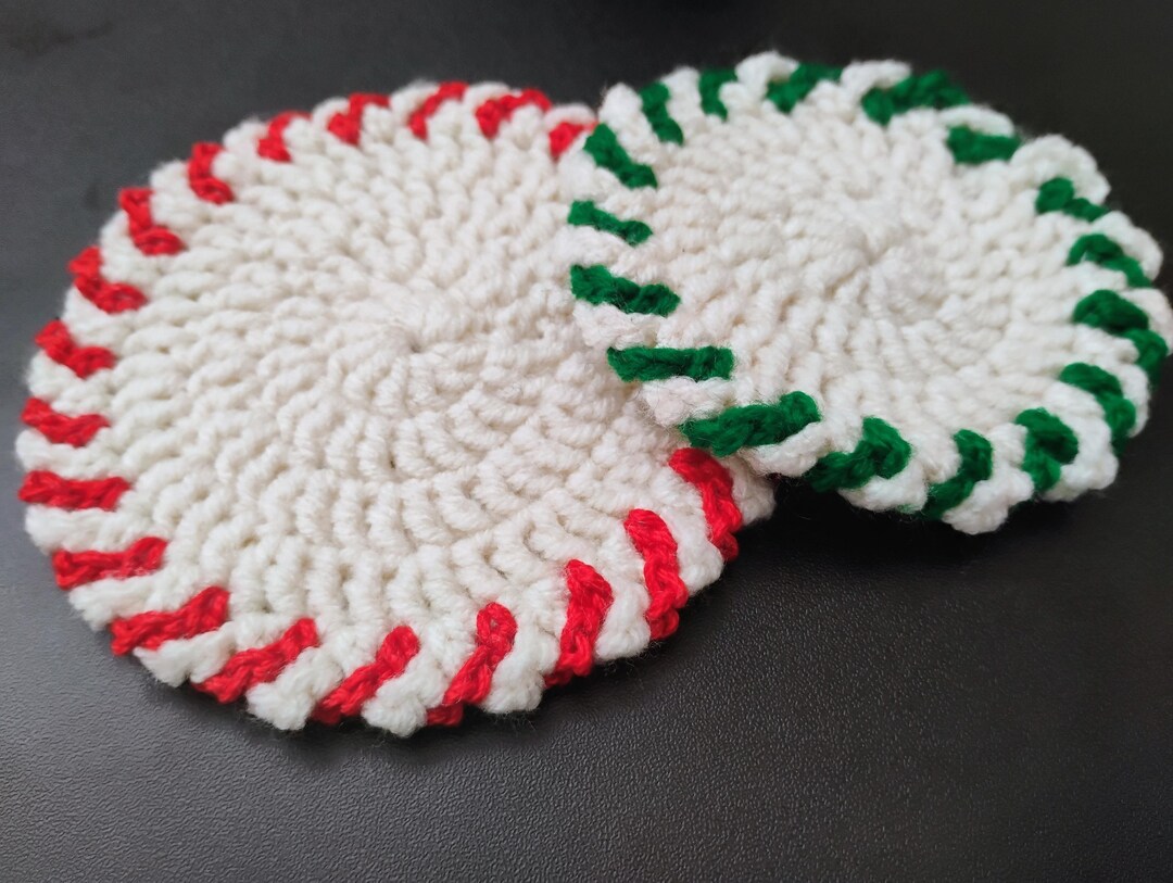 Crochet Peppermint Coaster Pattern: Christmas Ornament DIY (PDF Pattern ...