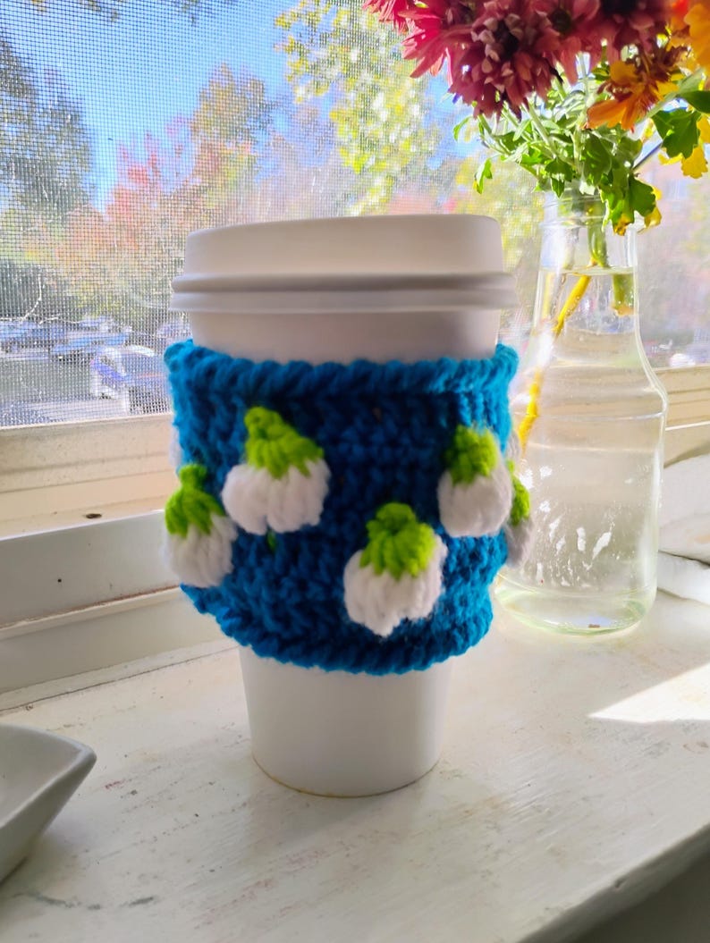 Crochet Pattern Coffee Cup Cozy Pattern PDF and Video Tutorial, Coffee ...