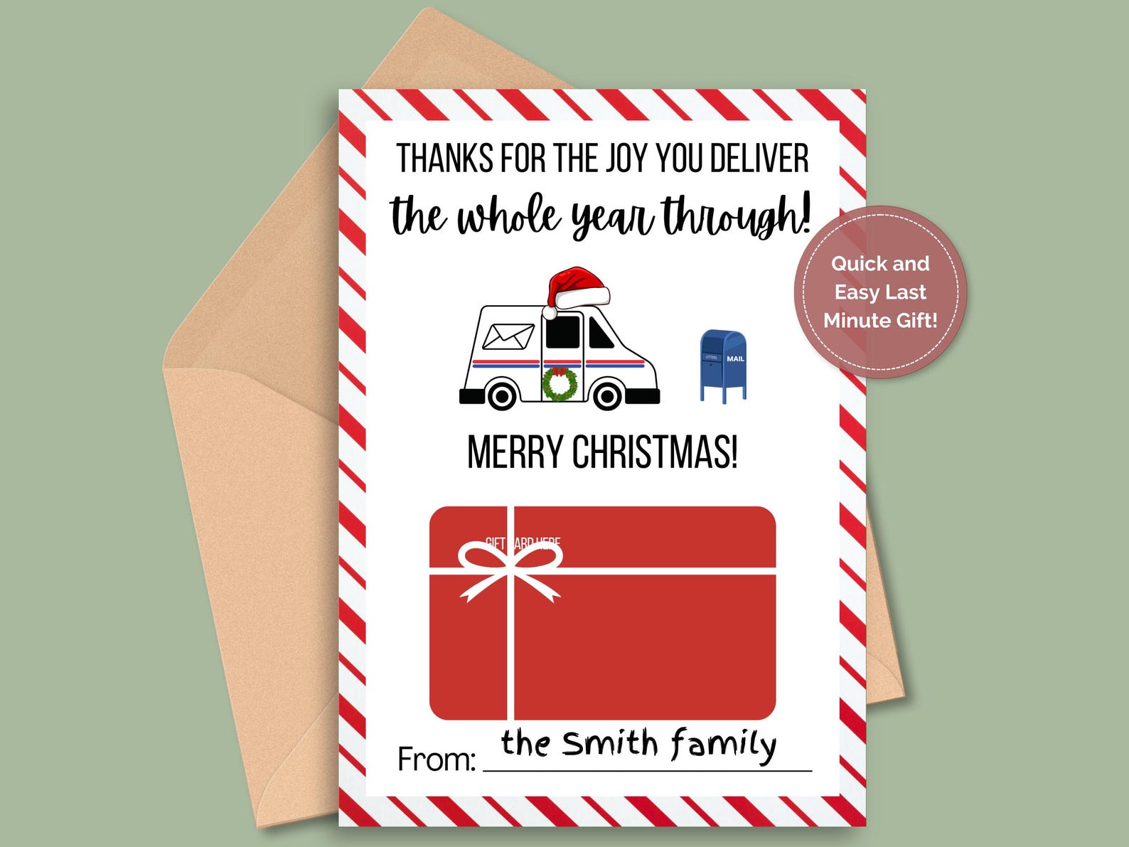 Mail Carrier Christmas Gift Card Holder | Postal Worker Gift | Mailman ...