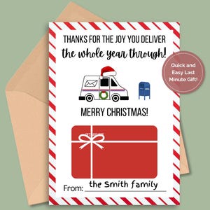 Mail Carrier Christmas Gift Card Holder | Postal Worker Gift | Mailman ...