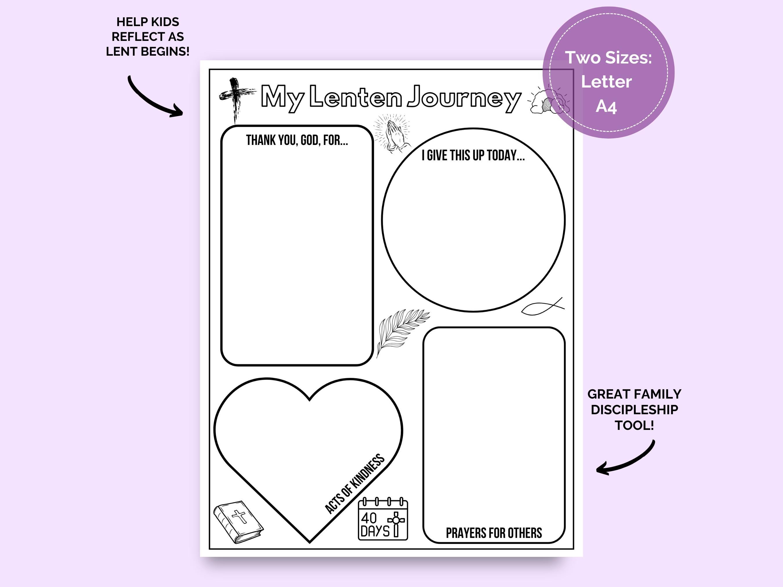 Lent for Kids Printable | My Lenten Journey to the Cross | Ash ...