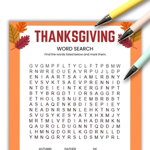 Thanksgiving Word Search | Printable Thanksgiving Games | Fall ...
