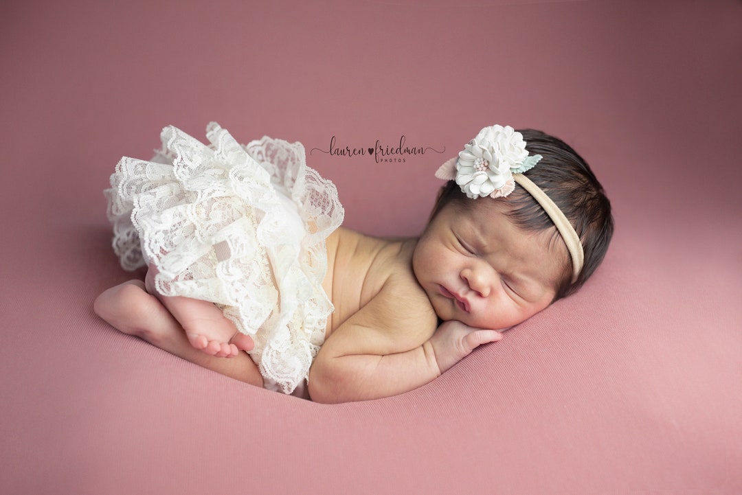 Ivory Ruffle Bum Bloomer Set: Newborn Photo Prop + Headband - Etsy