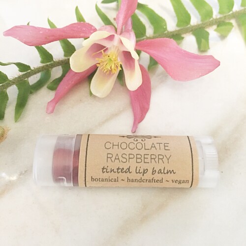 Chocolate Raspberry Tinted Lip Balm Lip Balm Vegan Lip - Etsy