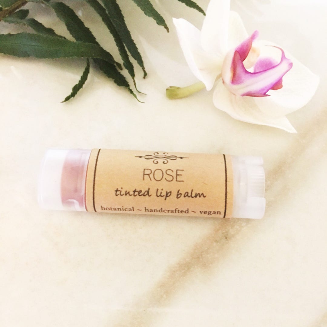 Tinted Lip Balm • Rose Lip Tint • Natural Lip Balm • Earth Mineral ...