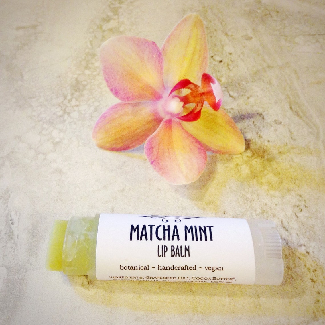 Matcha Green Tea Lip Balm Matcha Mint Vegan Lip Balm - Etsy