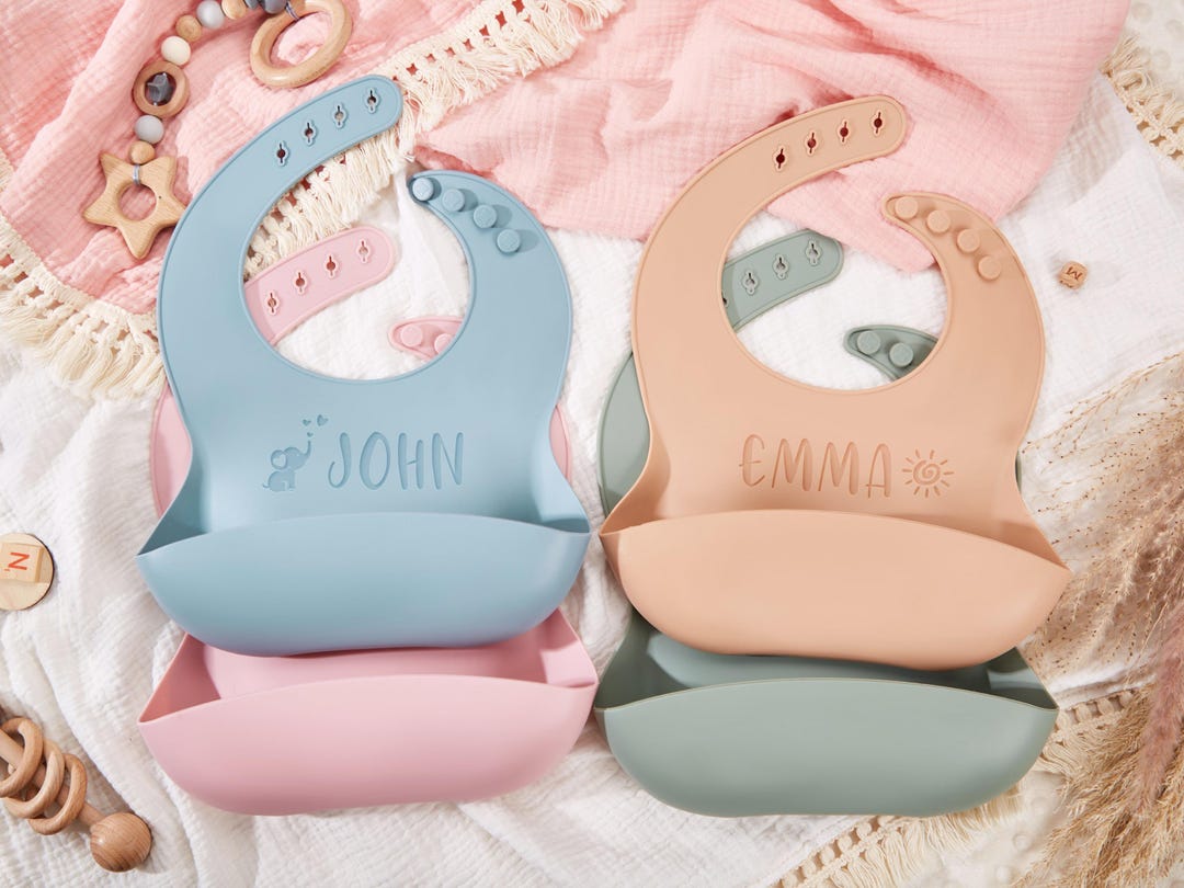 Personalized Silicone Bib,cartoon Bib for Toddler Baby Kids,baby Bib ...