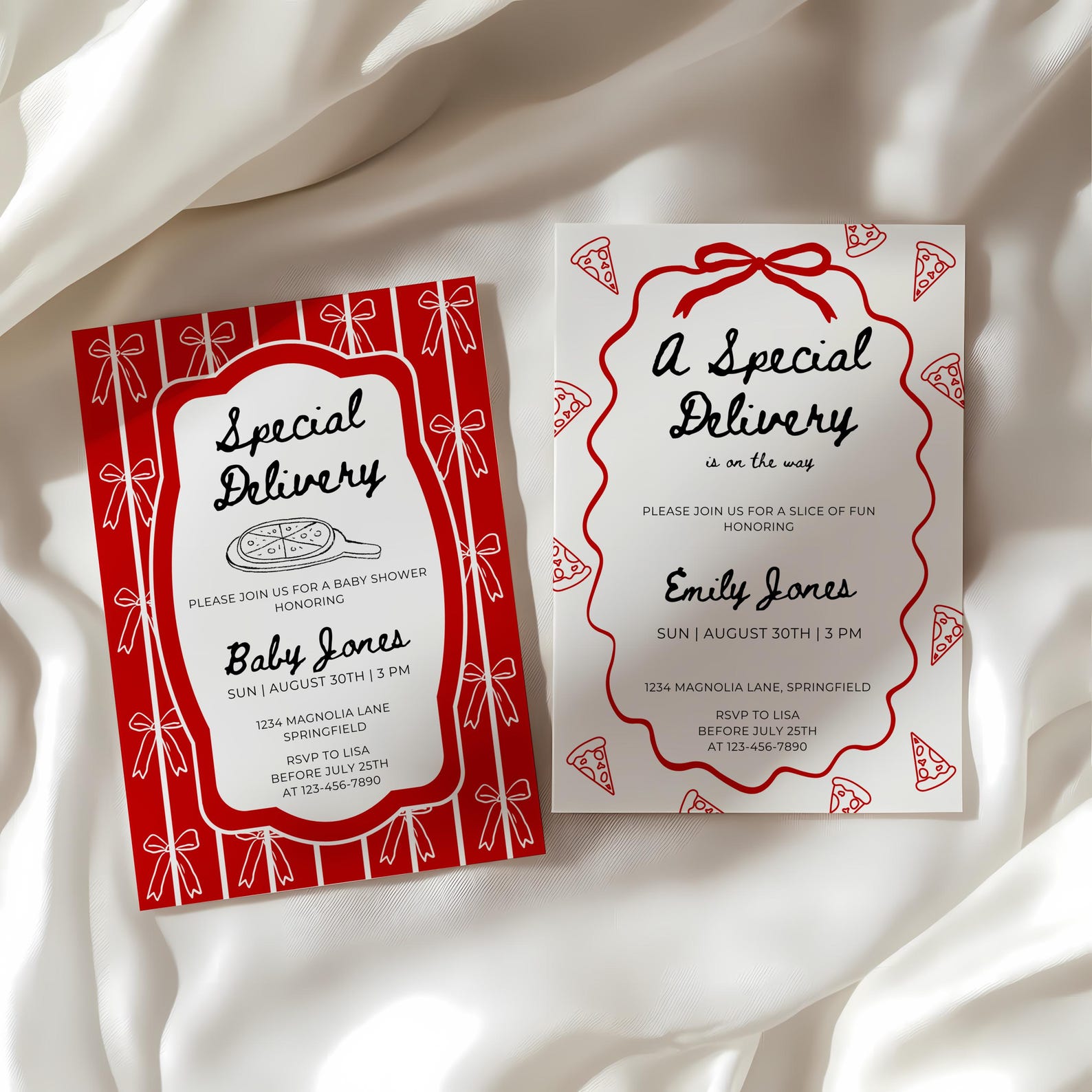 Special Delivery Baby Shower Invitation, Italian Pizza Baby Shower ...