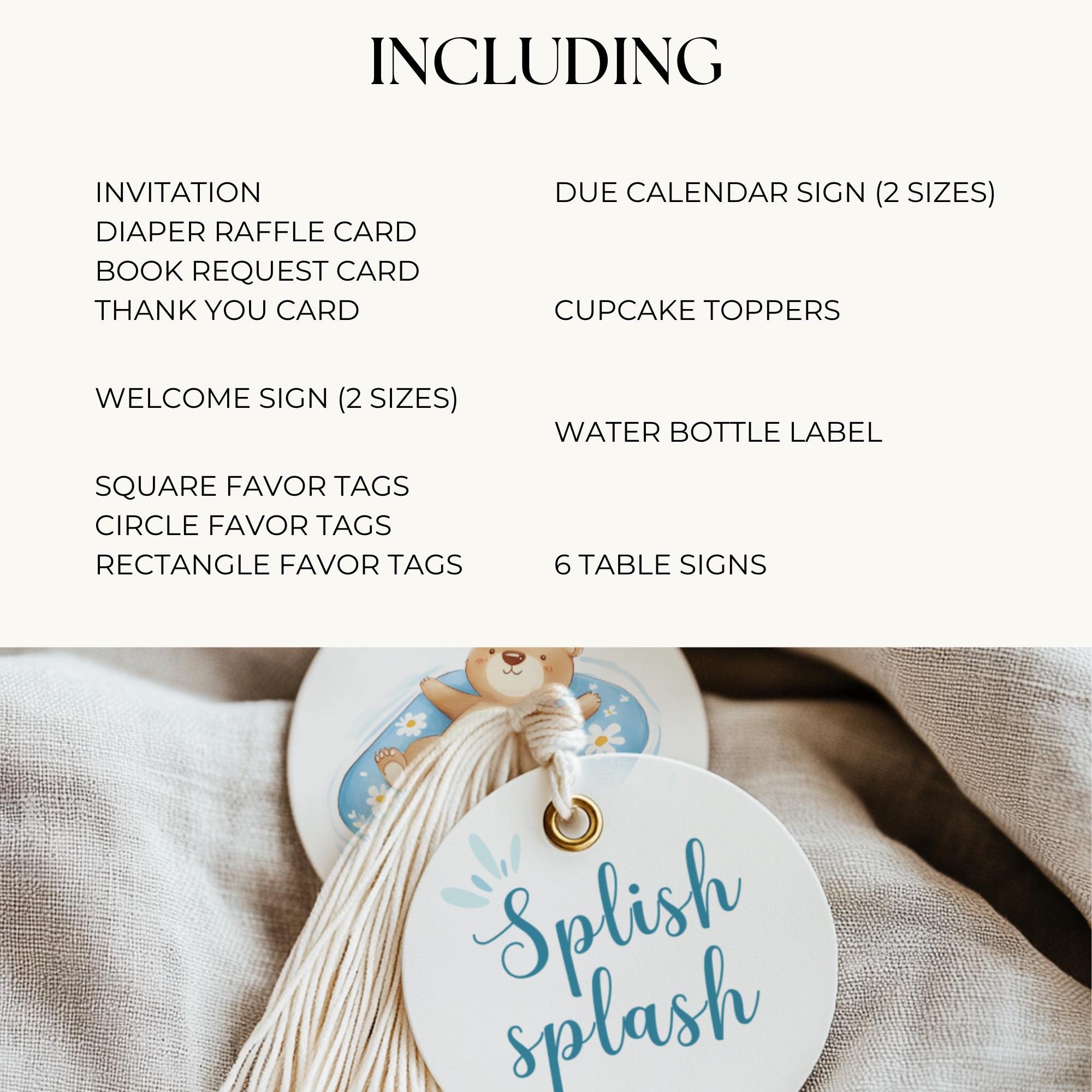 Splish Splash Baby Shower Bundle - Pool Baby Shower Decor - Splish ...