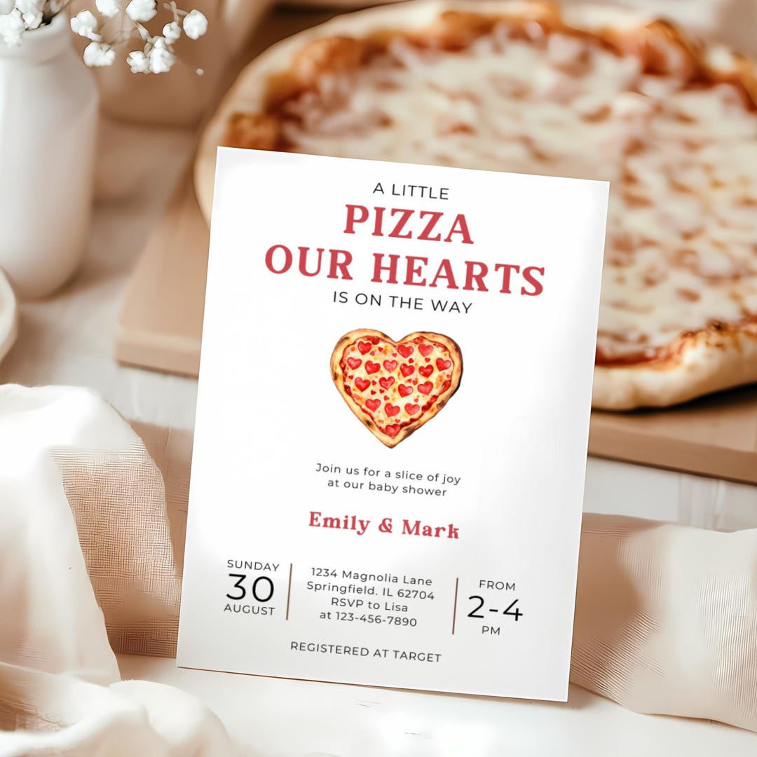 Pizza and Pacifiers Baby Shower Invitation, Pizza Baby Shower Invite ...