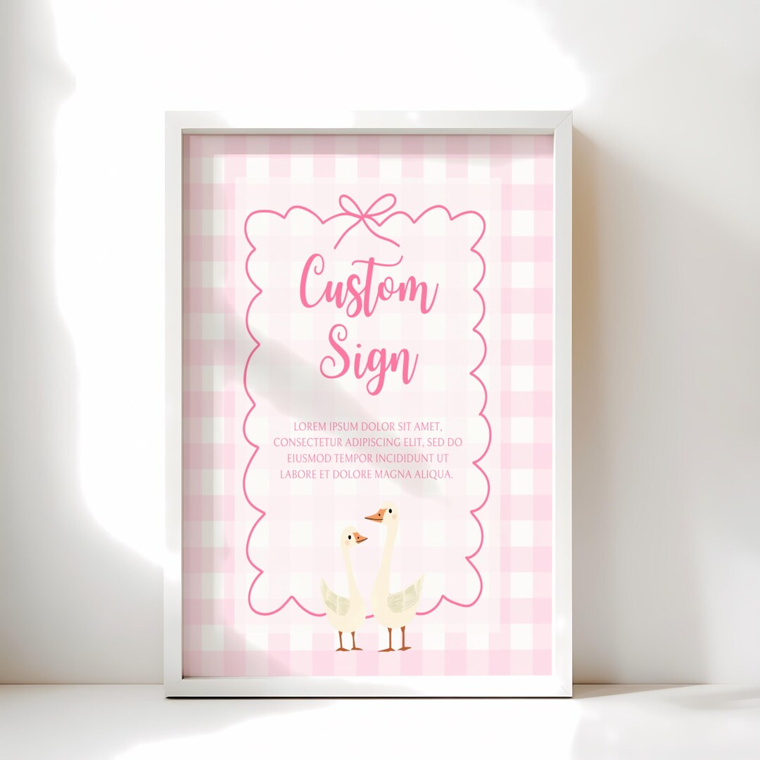Silly Goose Baby Shower Sign Bundle, Pink Girl Baby Shower Printable ...