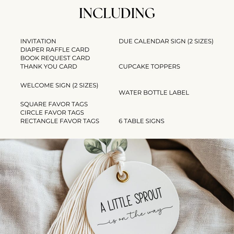 Little Sprout Baby Shower Bundle - Little Sprout Baby Shower Decor ...