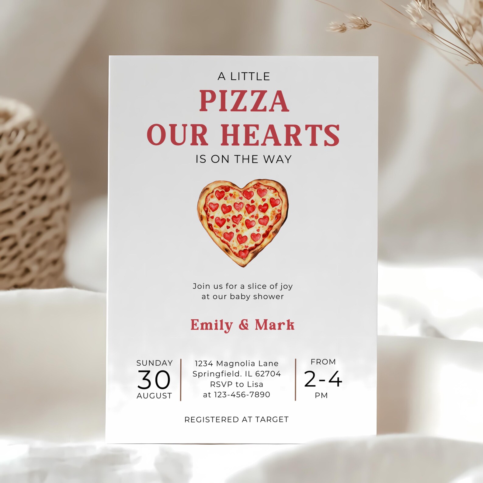 Pizza and Pacifiers Baby Shower Invitation, Pizza Baby Shower Invite ...