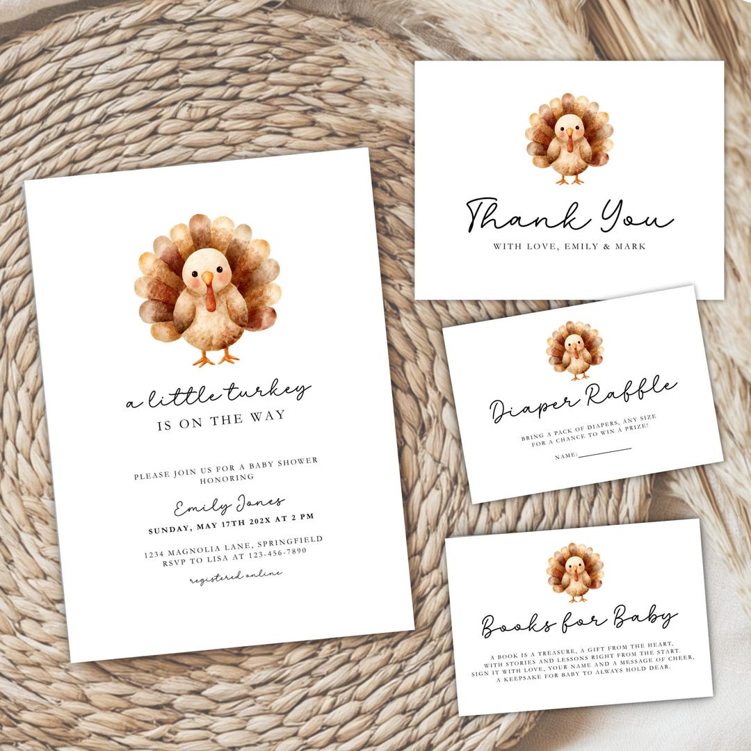 Little Turkey Baby Shower Invitation Bundle - Little Turkey is on the ...