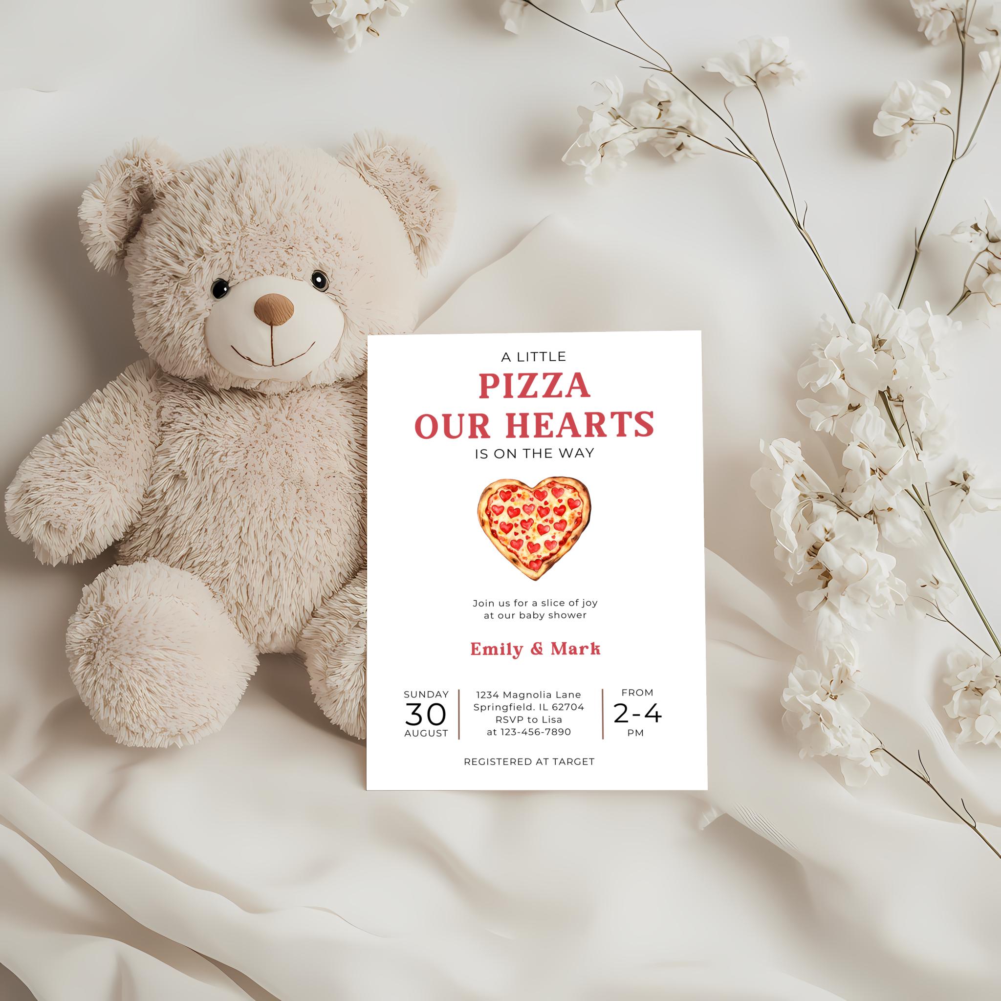 Pizza and Pacifiers Baby Shower Invitation, Pizza Baby Shower Invite ...
