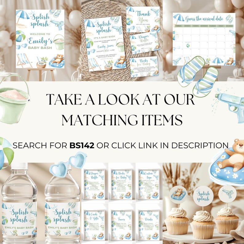 Splish Splash Baby Shower Welcome Sign - Pool Baby Shower Decor ...