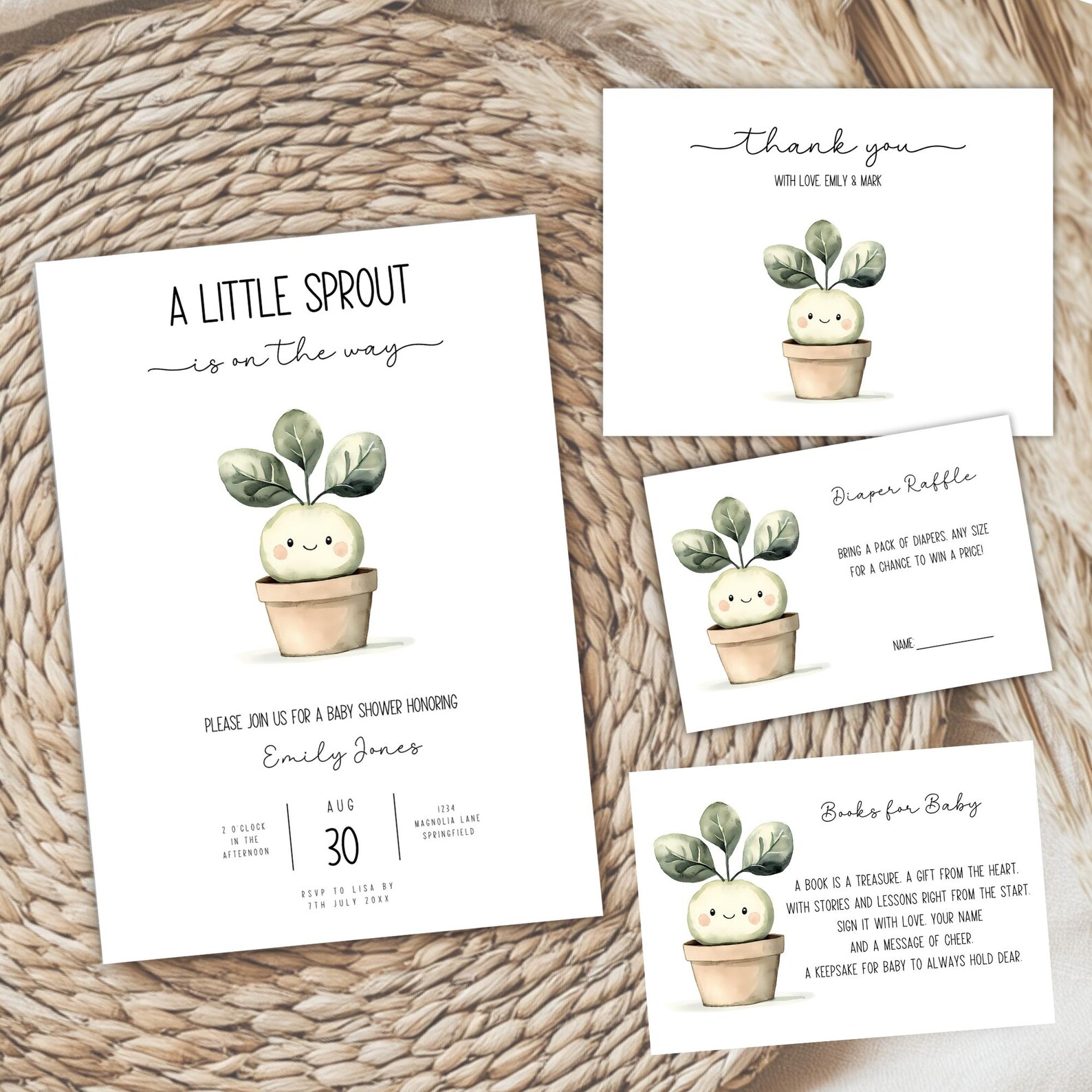 Little Sprout Baby Shower Bundle - Little Sprout Baby Shower Decor ...