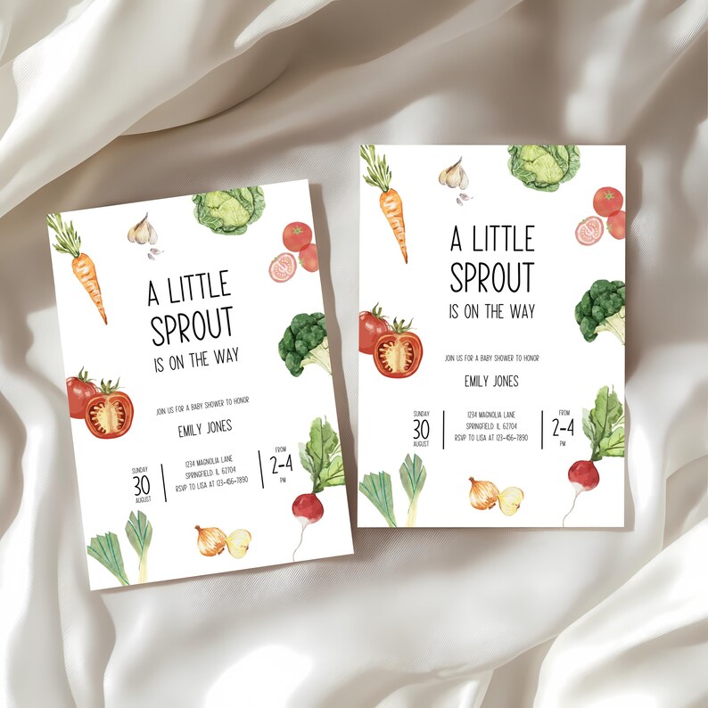 A Little Sprout is on the Way Baby Shower Invitation, Locally Grown ...