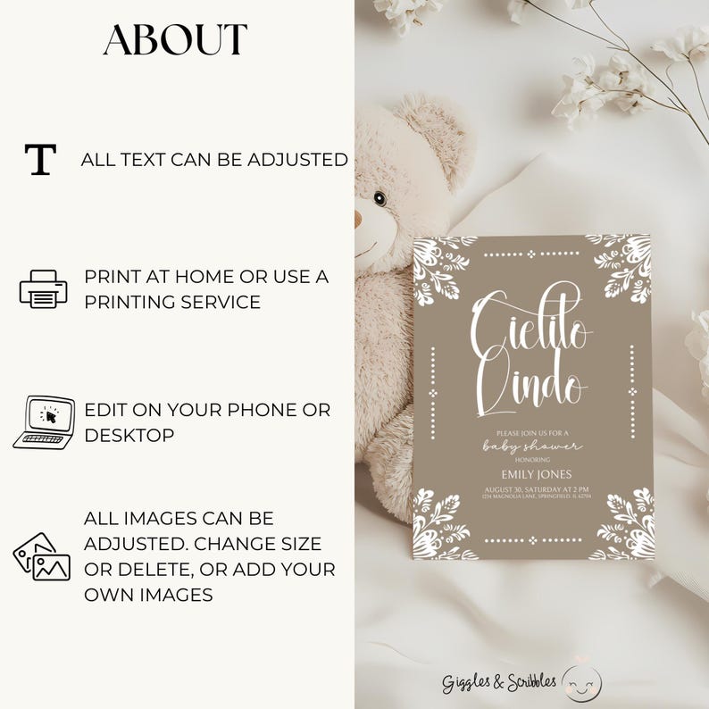 Cielito Lindo Baby Shower Invitation Set, Neutral Mexican Talavera ...