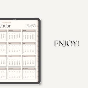 Interactive Monthly and Yearly Student Planner 2025 Neutral Digital ...