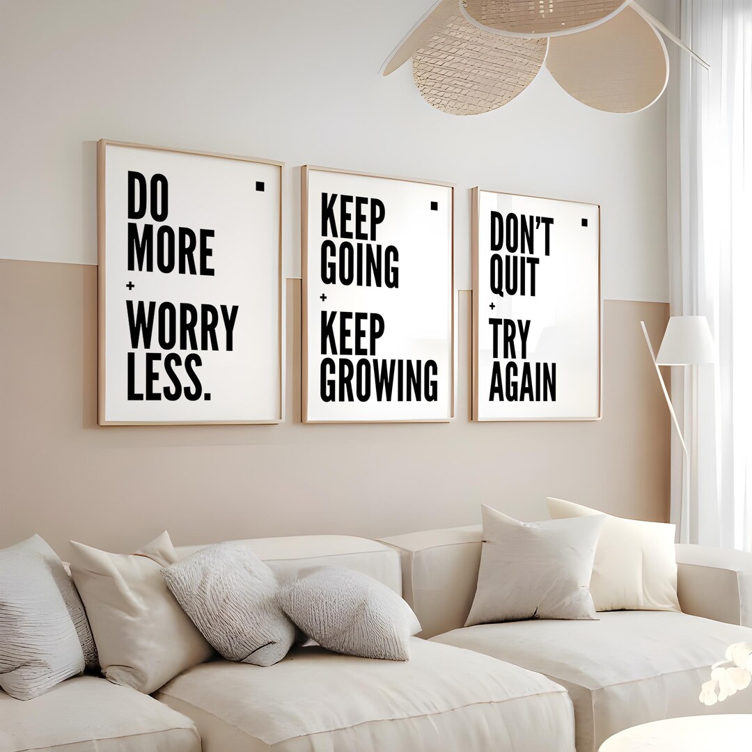 Positive Affirmation Digital Wall Art Set of 3 Motivational Posters ...