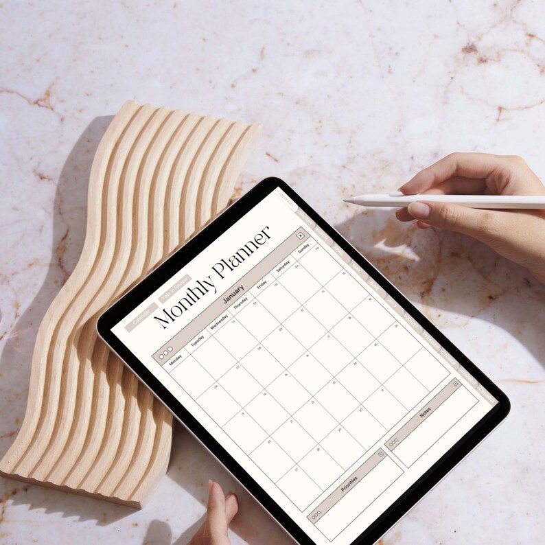 Interactive Monthly and Yearly Student Planner 2025 Neutral Digital ...