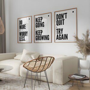 Positive Affirmation Digital Wall Art Set of 3 Motivational Posters ...