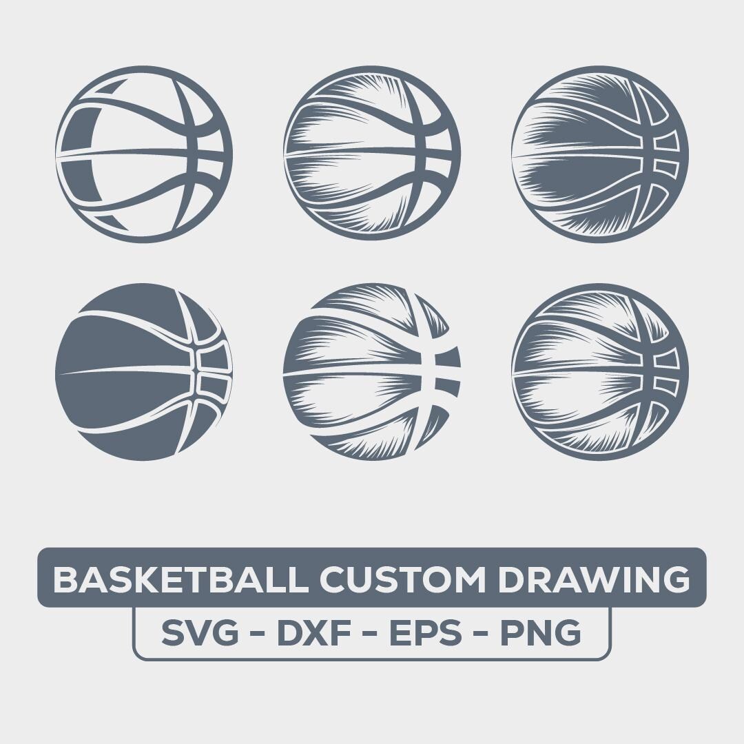 Basketball Drawing Custom SVG, DXF, EPS, Png Instant Download - Etsy