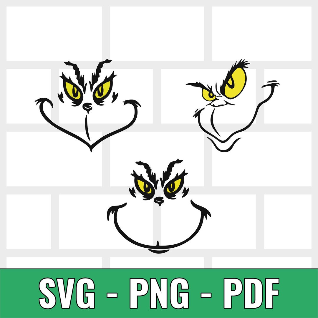 Grinch Smiley Face Svg Bundle Grinch Svg Grinch Png Svg Files for ...