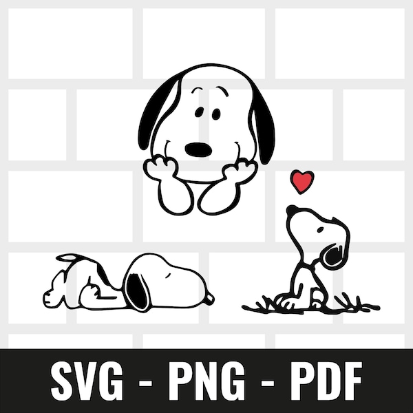 Snoopy Svg - Etsy