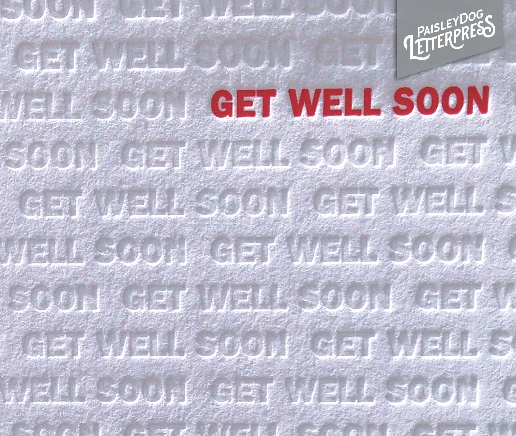 Letterpress Get Well Card Modern Design W/ Blind Impression | Etsy