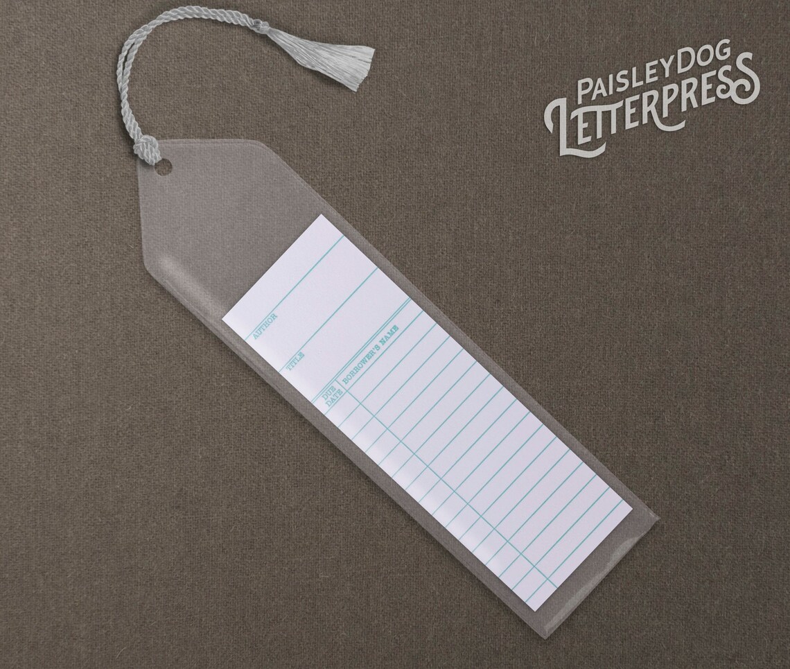 Letterpress Bookmark - Library Card - Etsy