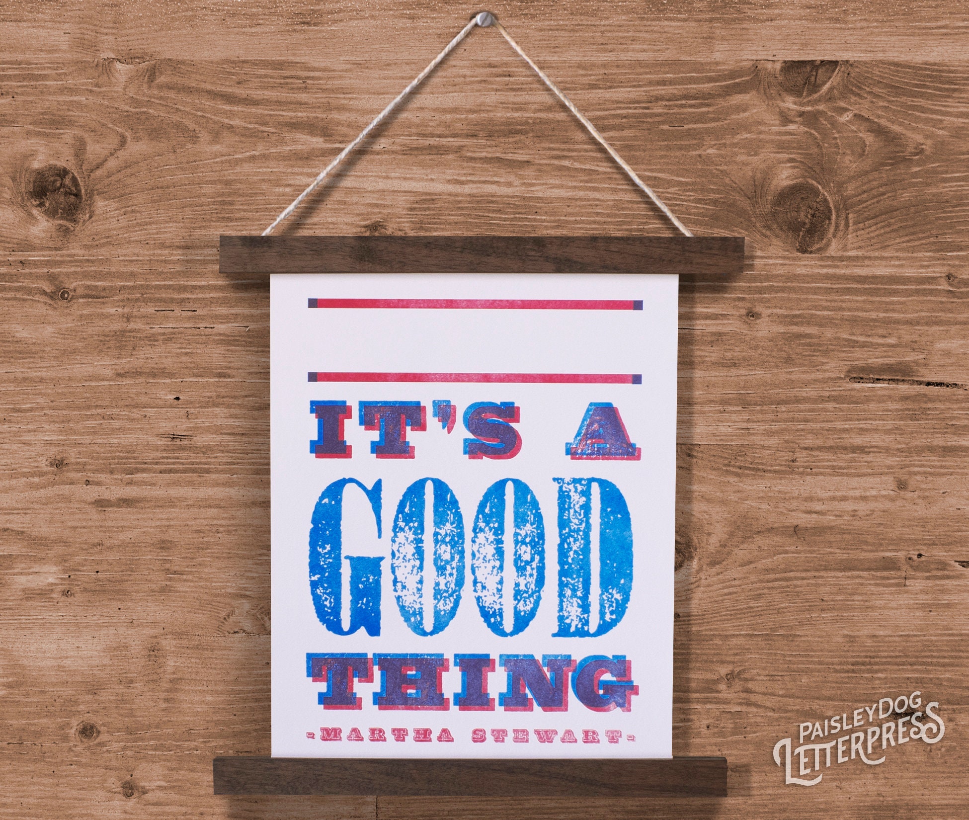 Letterpress Poster - IT'S A GOOD THING - Limited Edition, Hot Pink ...